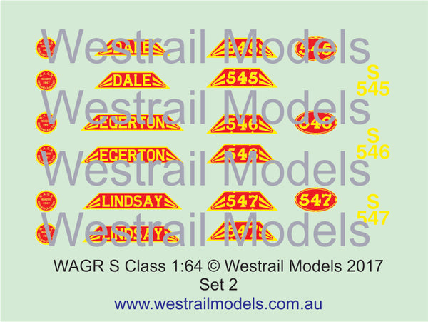 WAGR S Class Locomotive Decals - Water Slide Transfers - S Scale ...