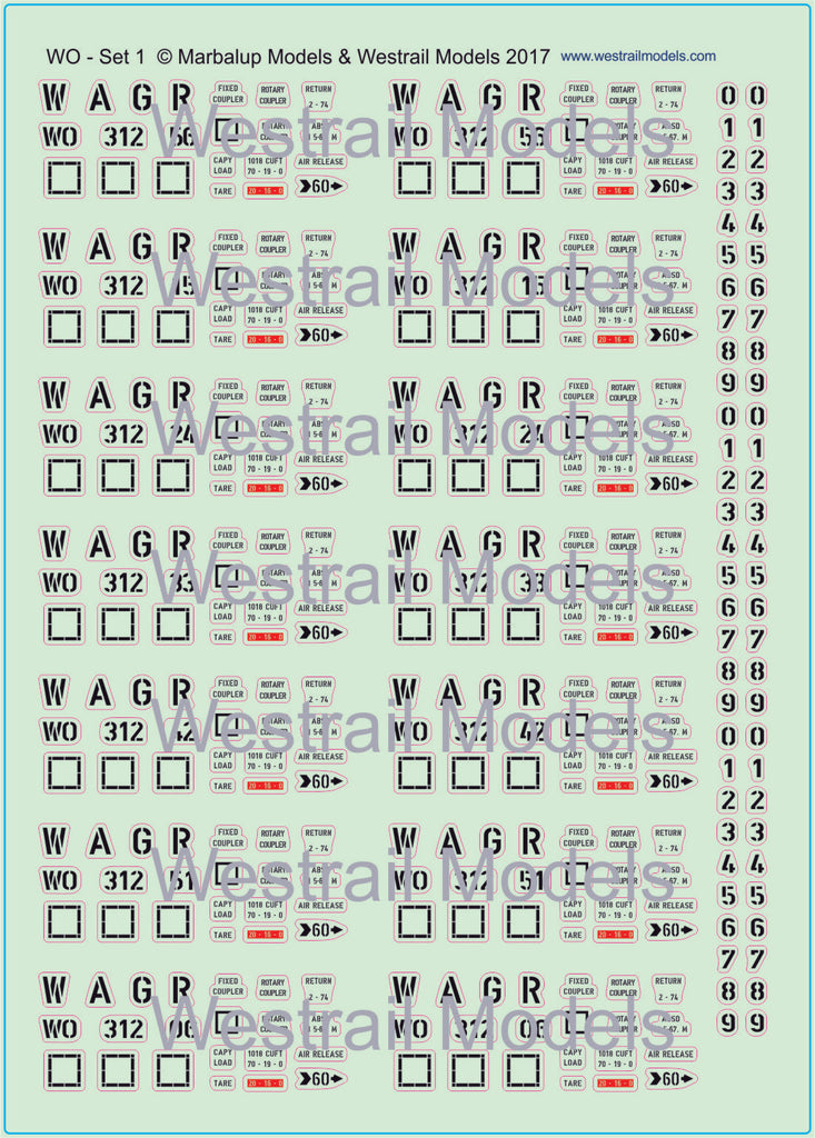 WO Iron Ore Wagon Decals - HO Scale – Westrail Models
