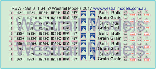 RBW Wagon - Decal Water Slide Transfers - (Set 1) - S scale – Westrail ...